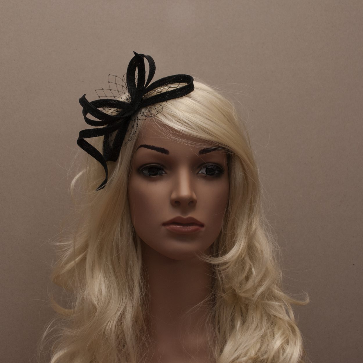 Marge Iilane - White modern wedding fascinator. Bridal fascinator.